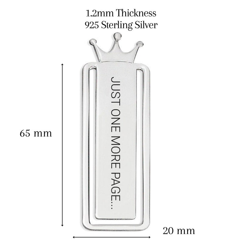Personalized Crown Bookmark, Engraved Sterling Silver 925 - Teacher ...