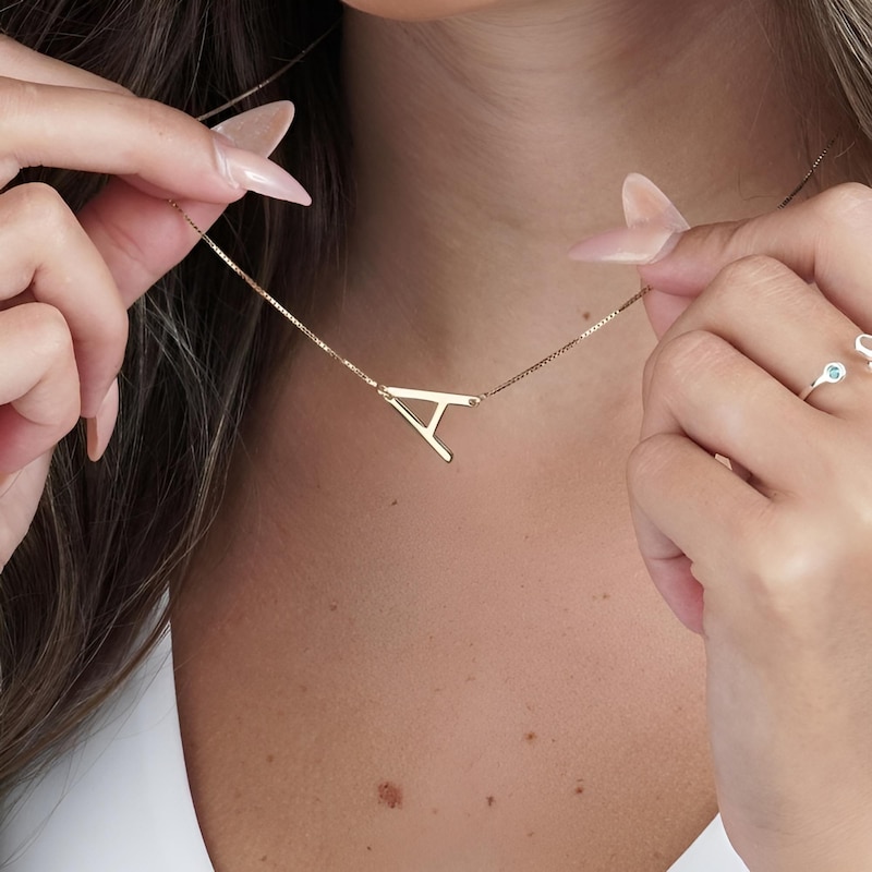 Initial Necklace - Etsy