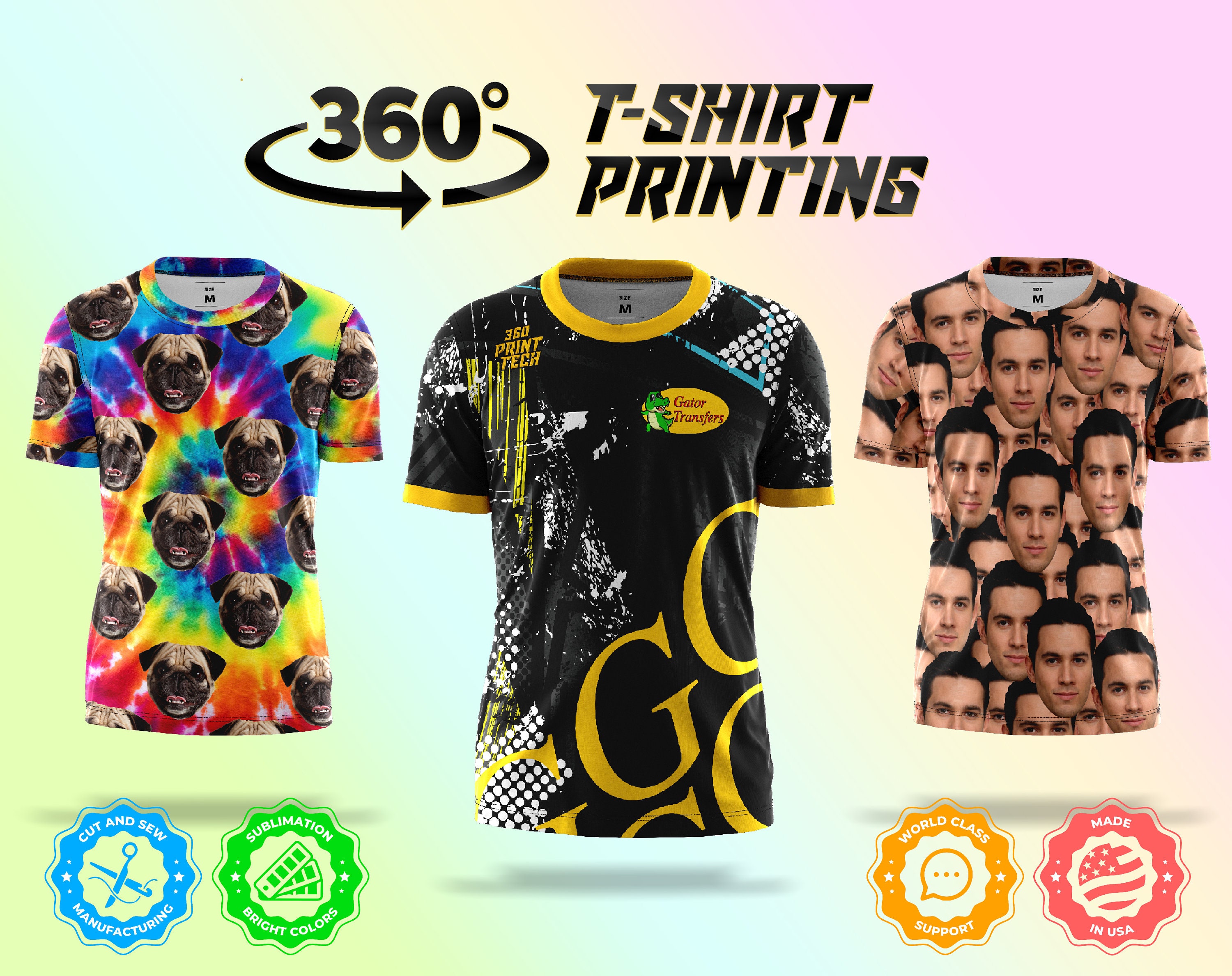 Sublimated 360 T-shirt Printing - Etsy