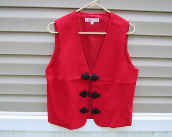 Red Wool Vest - Etsy