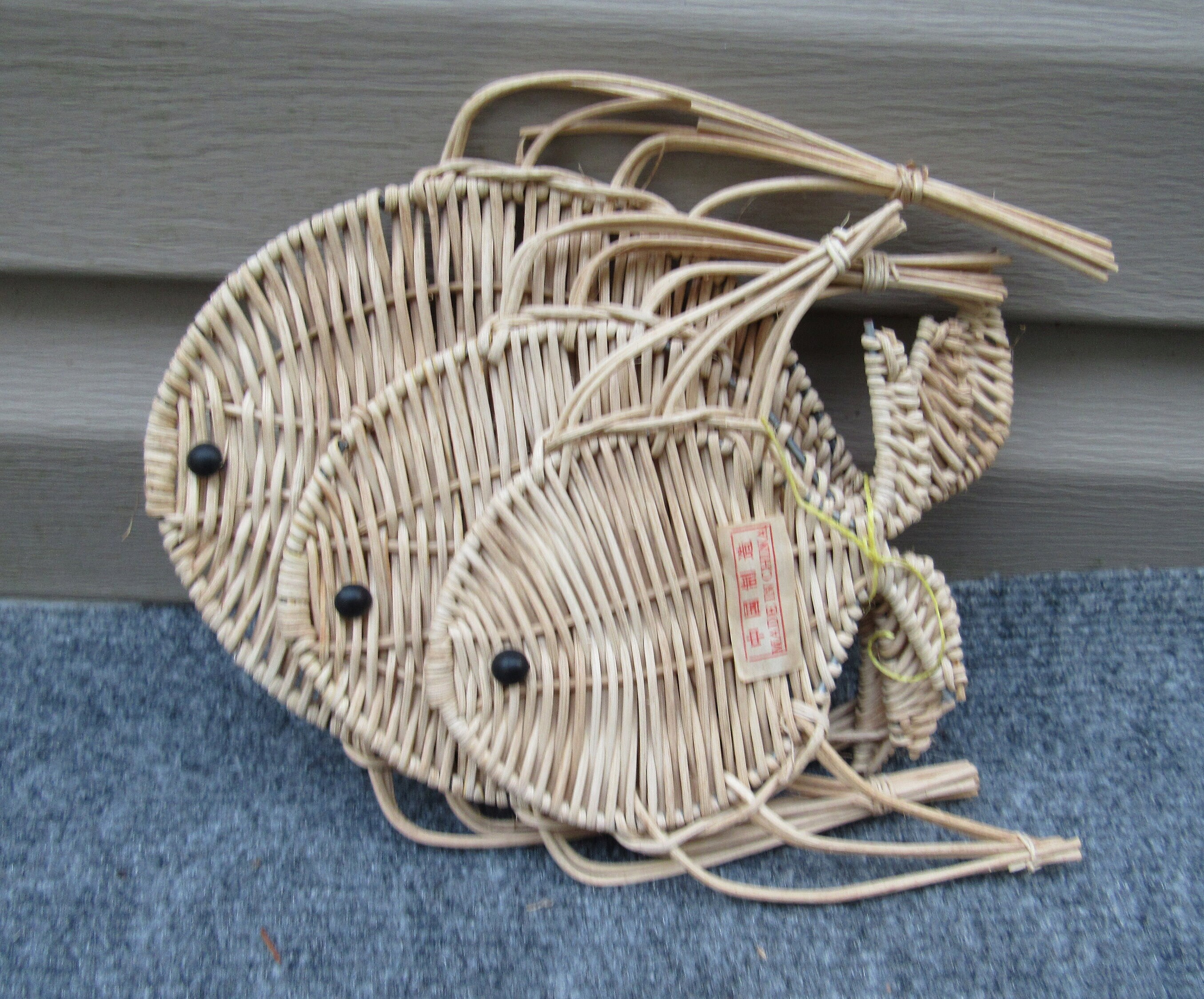 12 Piece Vintage Wicker Shoes Baskets Fish Furniture - Etsy