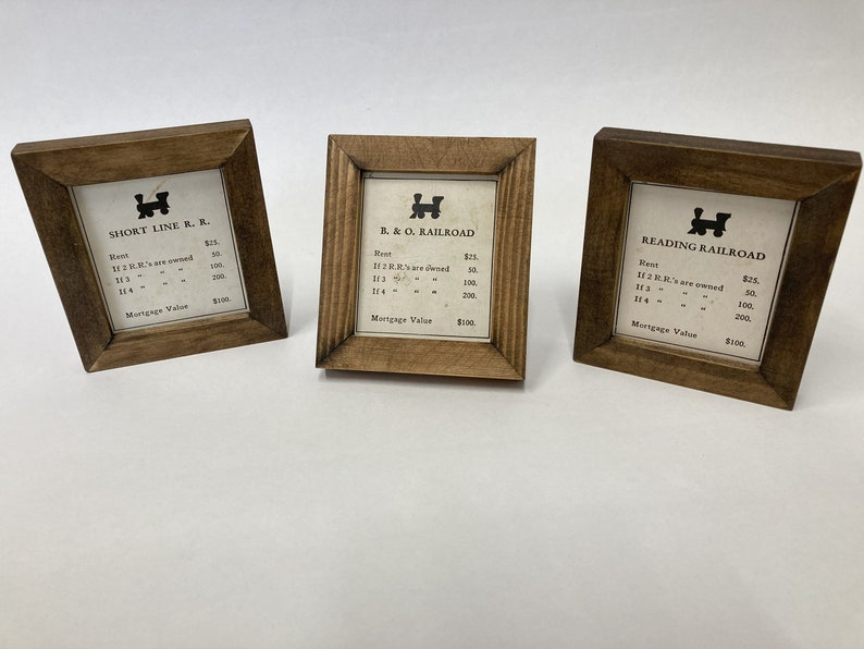 Monopoly Wall Art. Short Line, Reading, and B&O Railroads Vintage ...