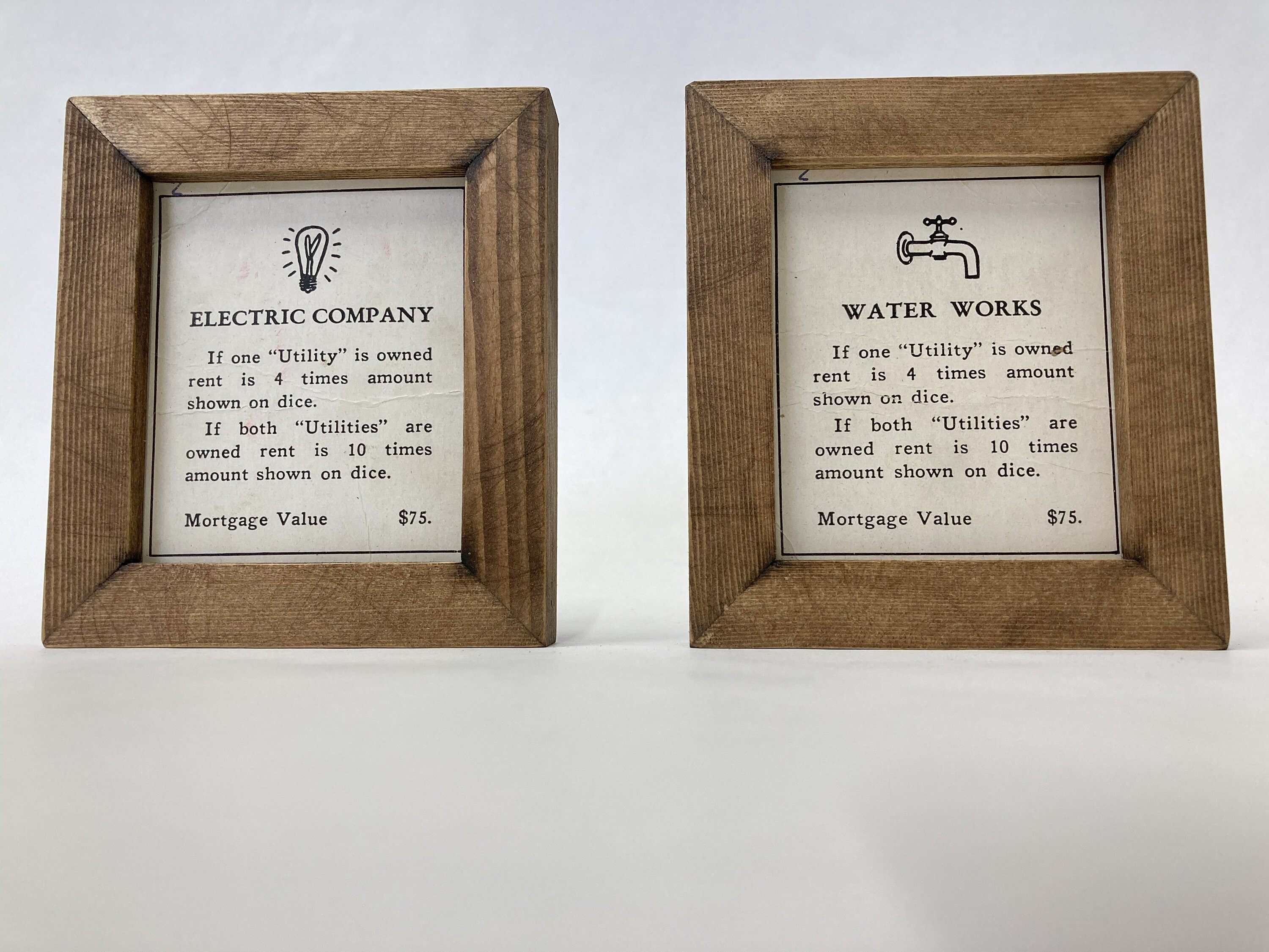 Monopoly Wall Art. Water Works & Electric Company - Vintage Monopoly ...