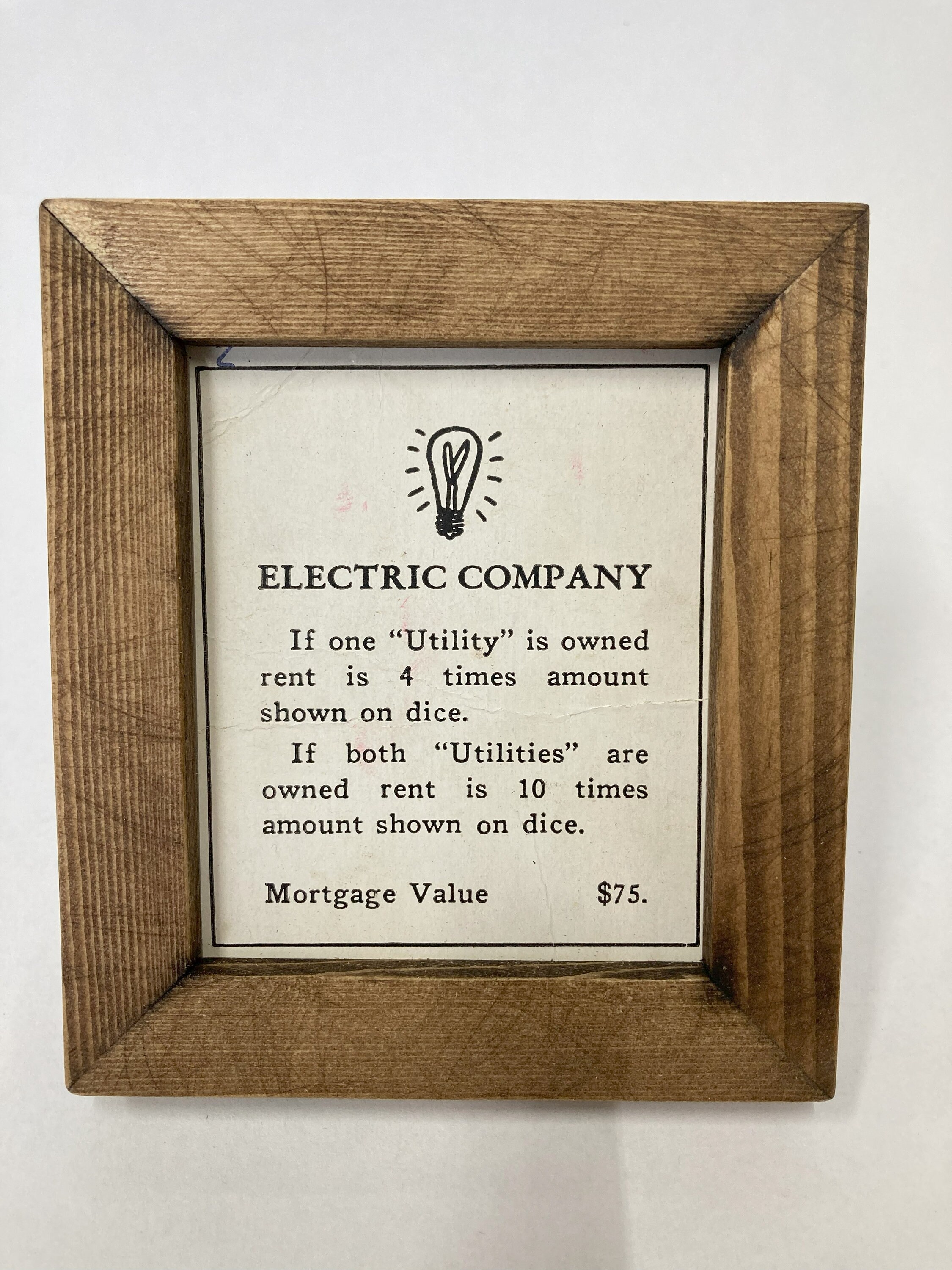 Monopoly Wall Art. Water Works & Electric Company - Vintage Monopoly ...