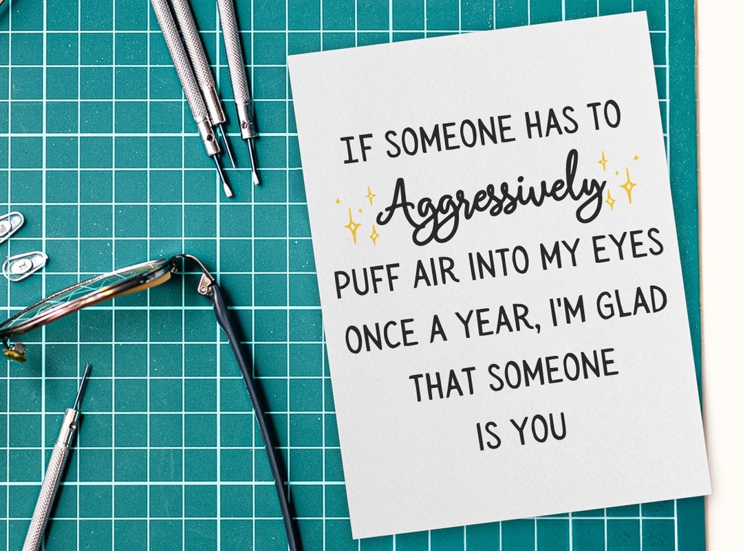 Optometry Blank Card Thank You Card for Optometrist Student Gifts for ...