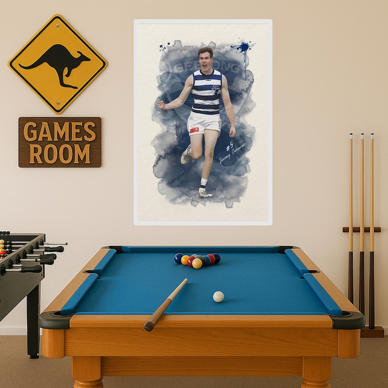 Jeremy Cameron Geelong Cats AFL Watercolour Art Print | Digital ...