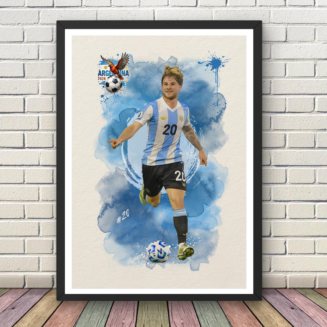 Alexis Mac Allister Argentina Watercolour Print | FIFA World Cup 2026 ...