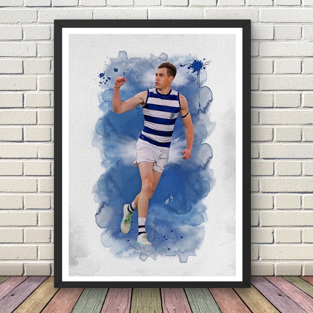 Jeremy Cameron Geelong Cats Watercolor Print | AFL Footy Art (digital ...