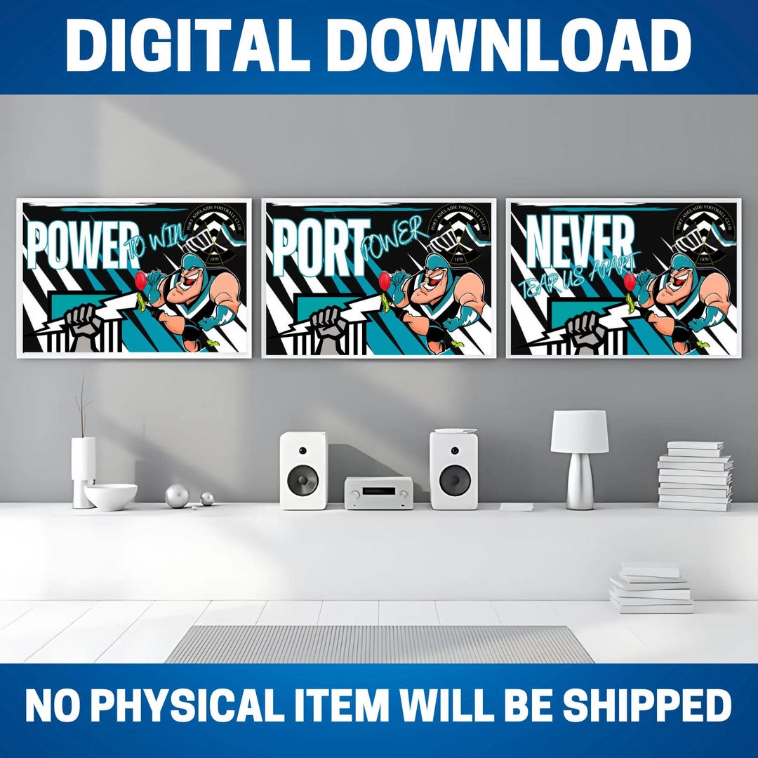 Port Adelaide AFL Football Club. Set of 3. A3 Size Digital Download ...