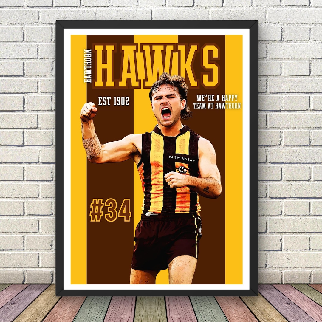 Nick Watson Hawthorn Hawks Art – Comic-style AFL Poster (digital ...
