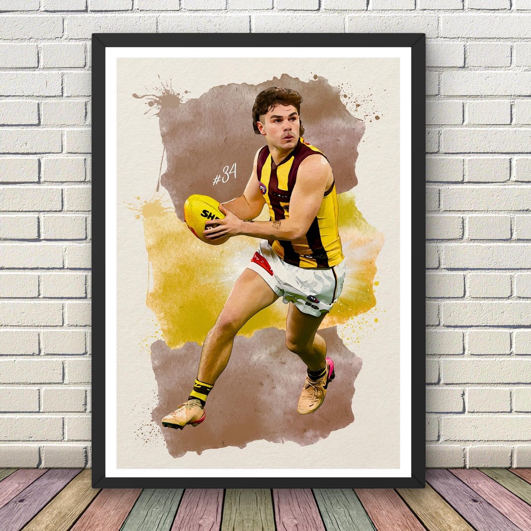 Nick Watson Hawthorn AFL Digital Print – Watercolour Football Poster ...