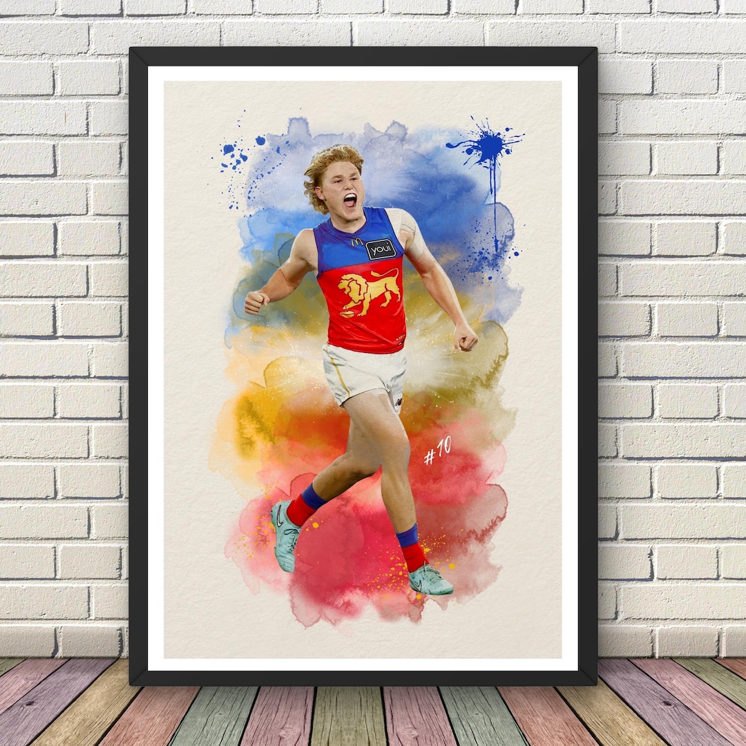 Levi Ashcroft – Brisbane Lions AFL Digital Watercolour Print | Footy ...