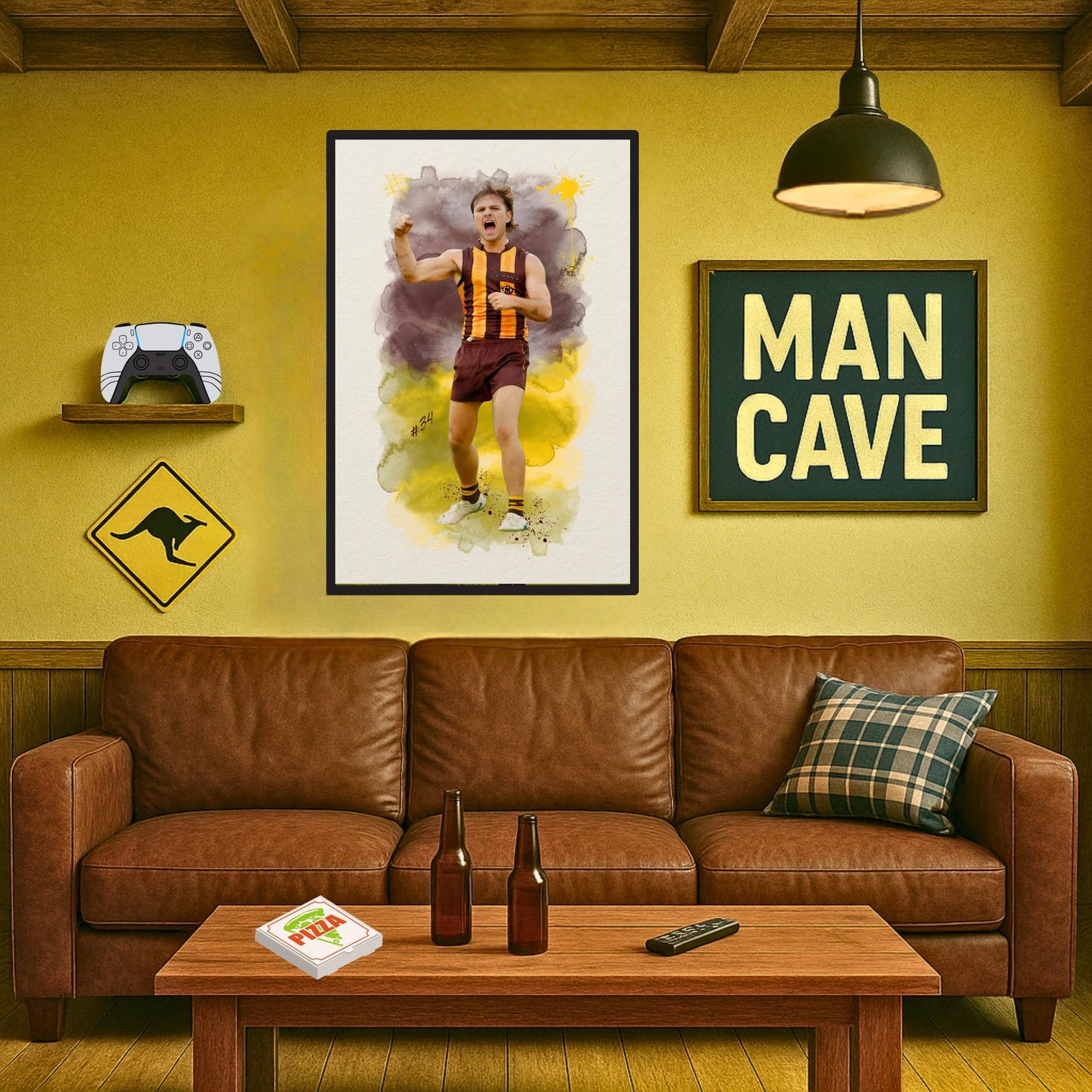 Nick Watson – Hawthorn Hawks AFL Digital Watercolour Print | Aussie ...