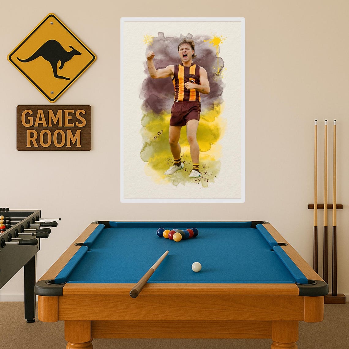Nick Watson – Hawthorn Hawks AFL Digital Watercolour Print | Aussie ...