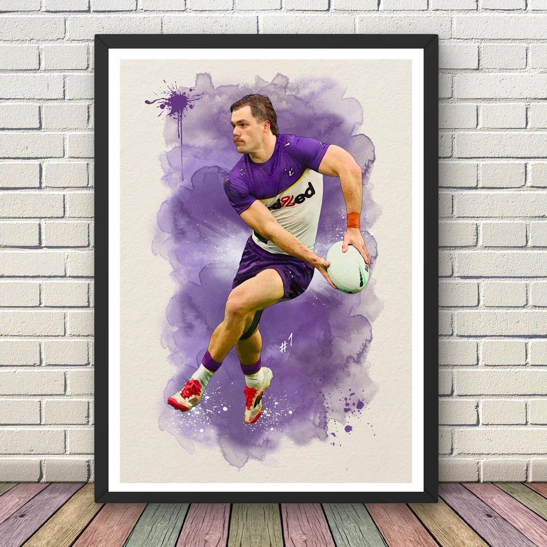 Ryan Papenhuyzen Melbourne Storm Watercolour Print | NRL Digital ...