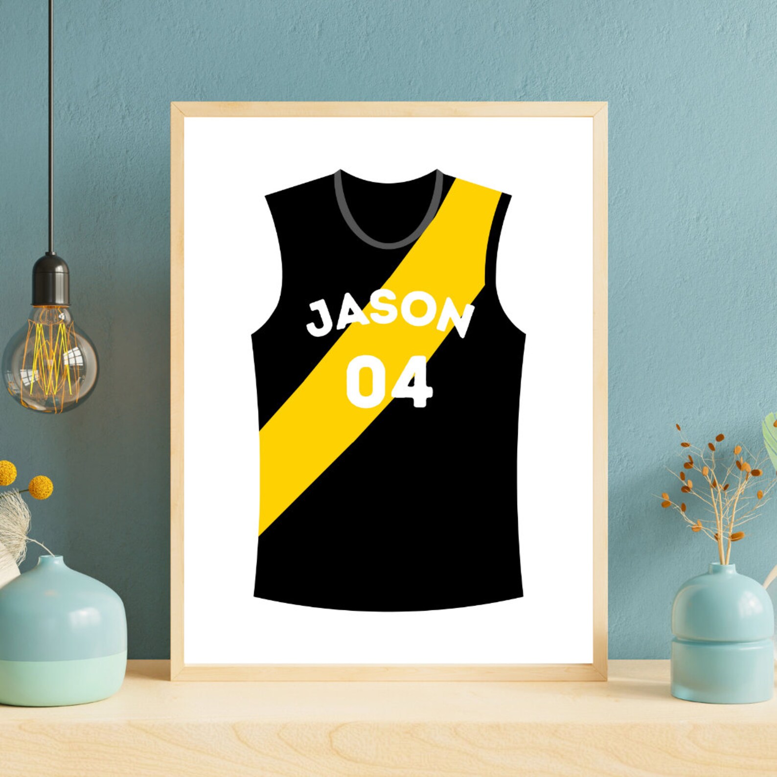 Personalized Name AFL Football Modern Gallery Wall Set, Digital Prints ...