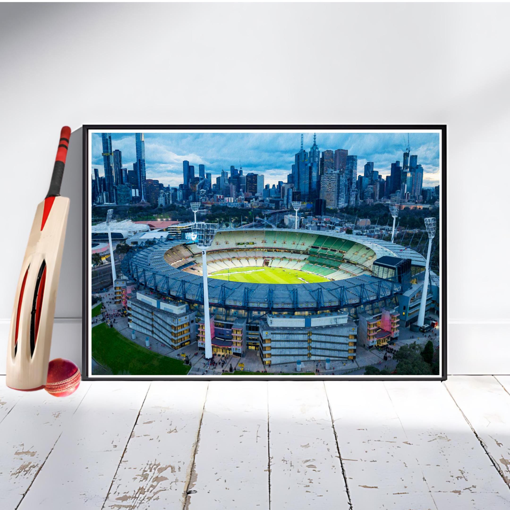 The MCG Melbourne Cricket Ground Framed Water Colour Print. Sporting ...