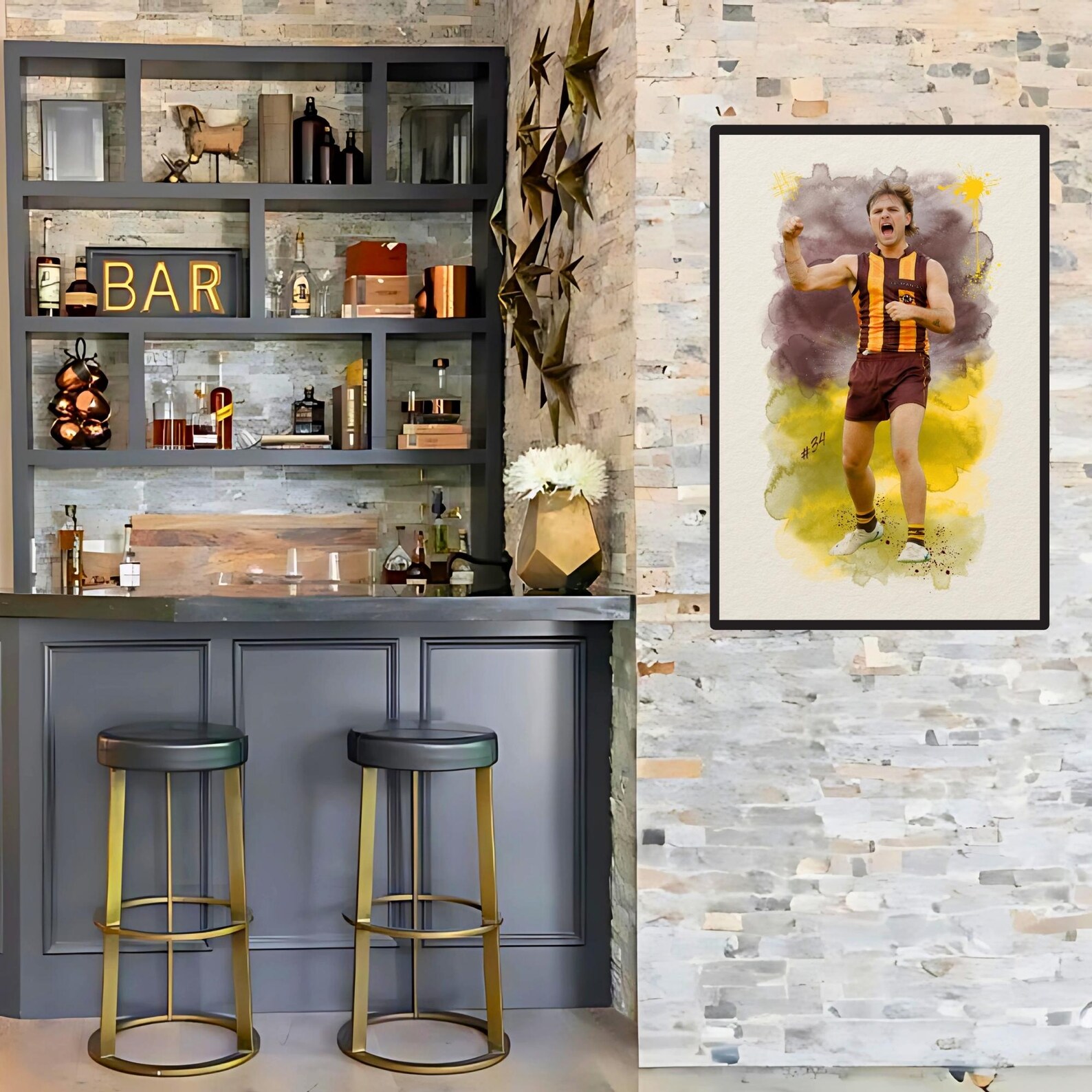 Nick Watson – Hawthorn Hawks AFL Digital Watercolour Print | Aussie ...