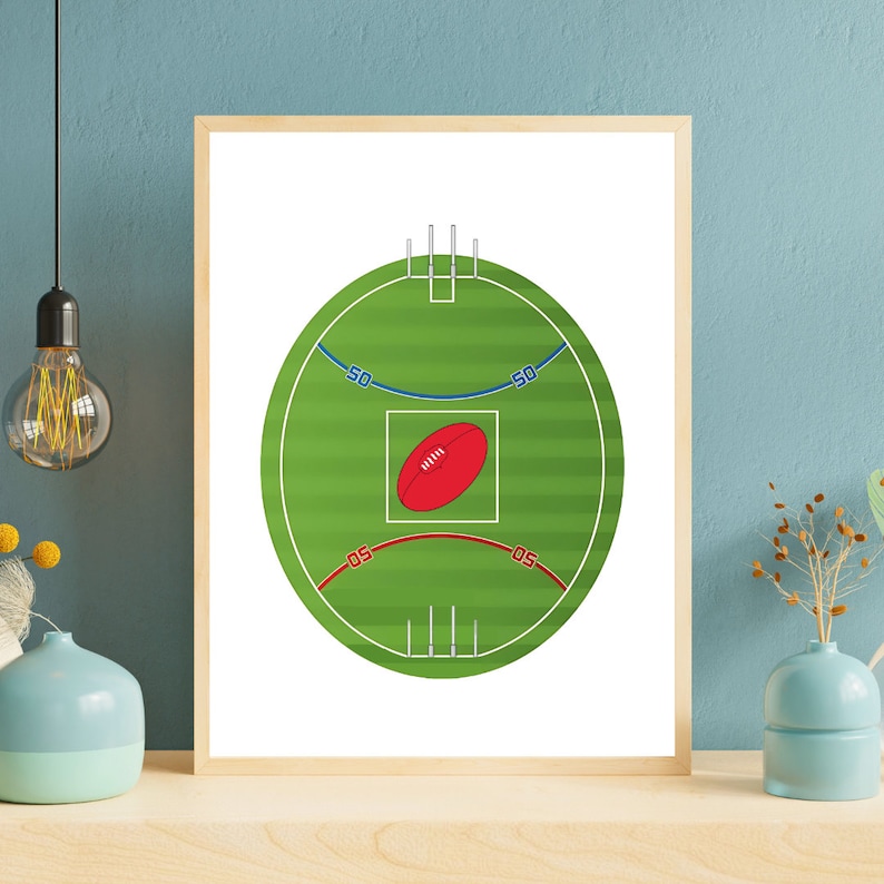 Personalized Name AFL Football Modern Gallery Wall Set, Digital Prints ...