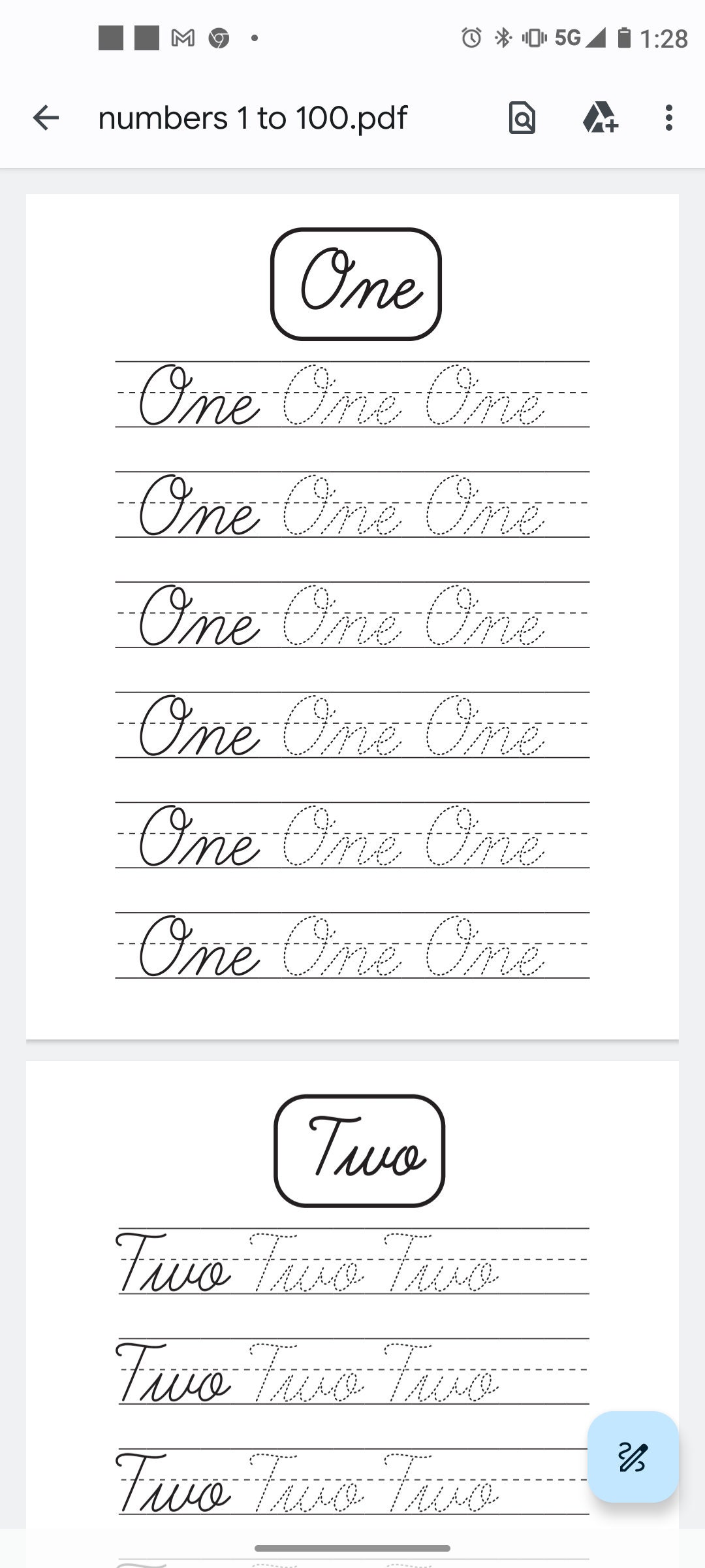 Practice Writing Cursive Numbers - Etsy
