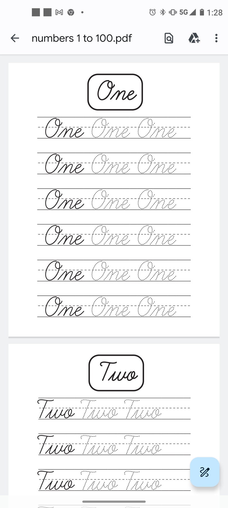 Practice Writing Cursive Numbers - Etsy