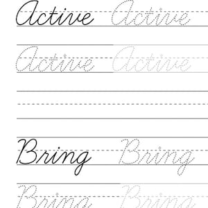 Practice Cursive Writing - Etsy