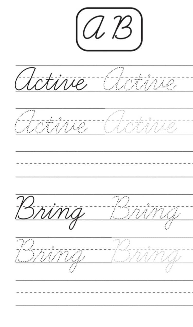 Practice Cursive Writing - Etsy