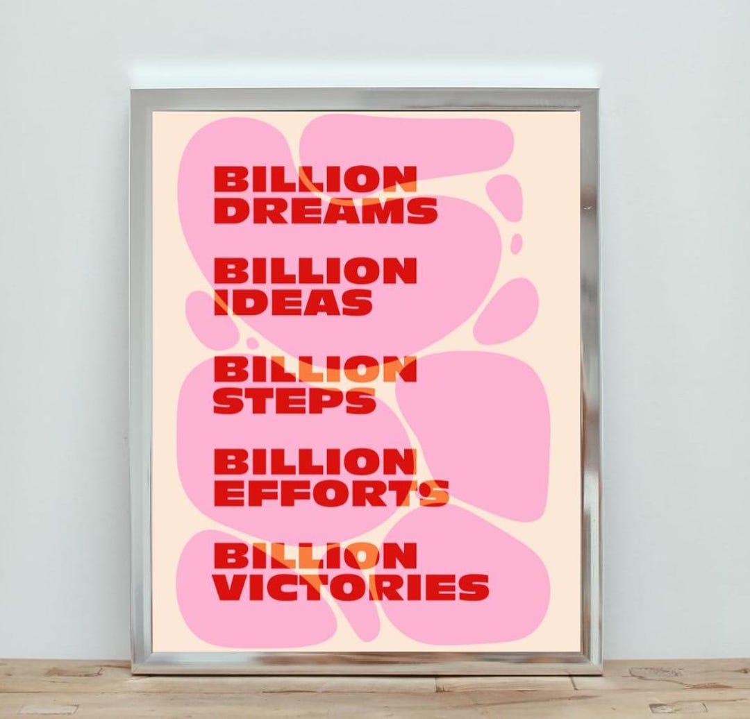 Motivational Poster Office Poster Billion Dreams, Steps, Victories, Wal ...