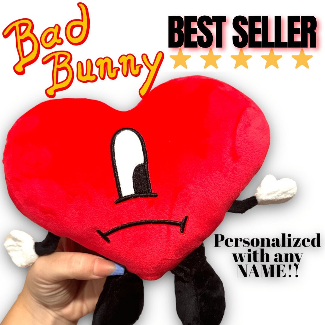 Bad Bunny Un Verano Sin Ti Plush Heart Stuffedpersonalized - Etsy