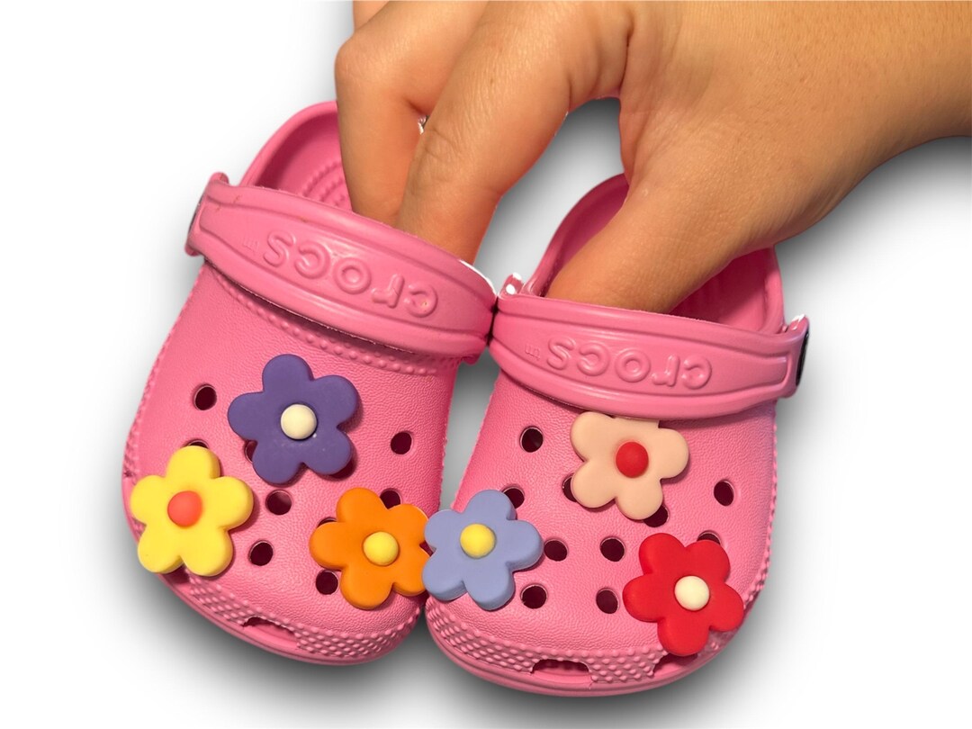 Cute Flower Shoe Charms, Girly Shoe Charms, Beaded Croc Chain, Cute ...