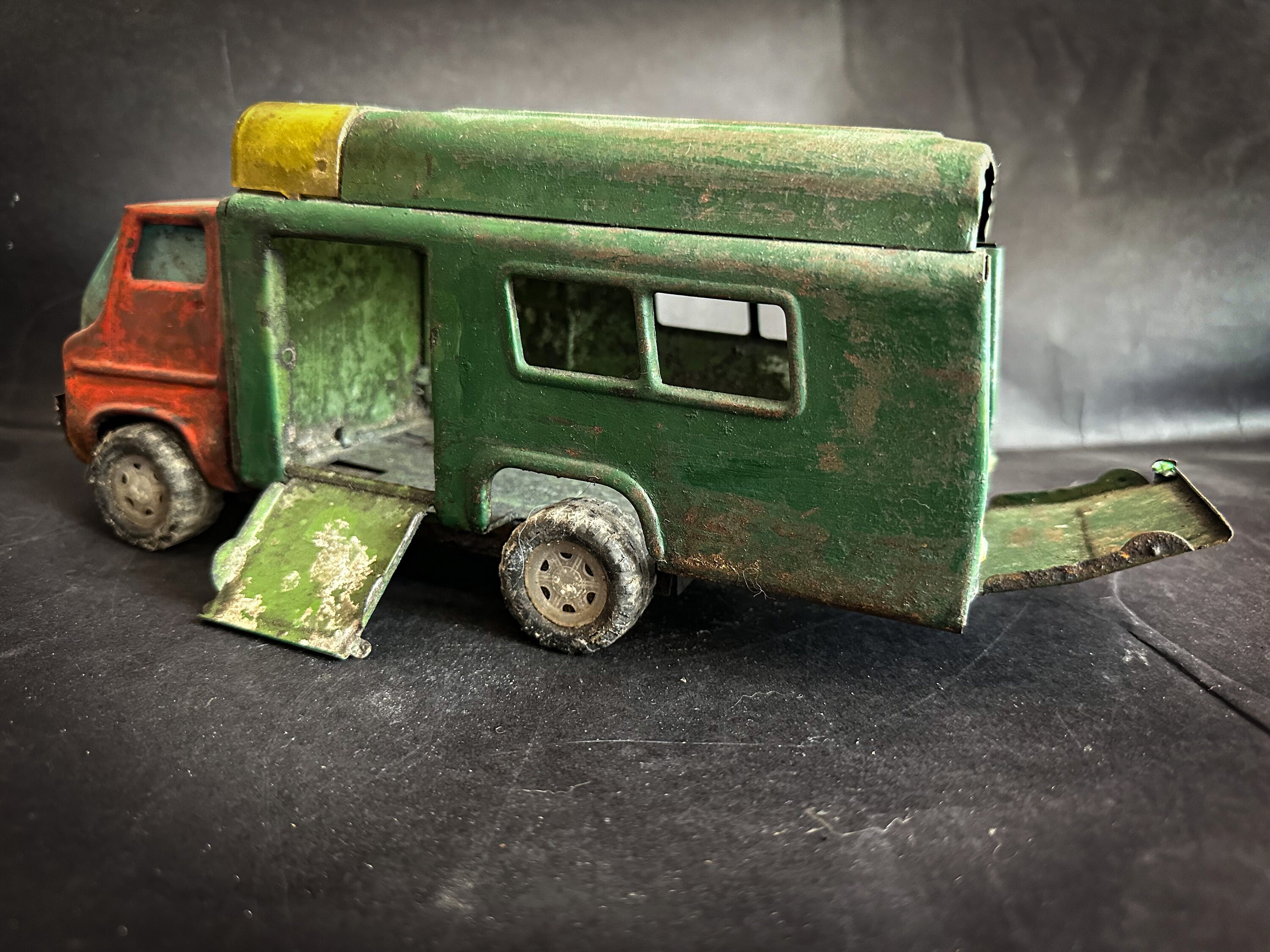 Antique Tin Car Model, 1950 Very Rare Toy, Metal Rustic Truck, Car Toy ...