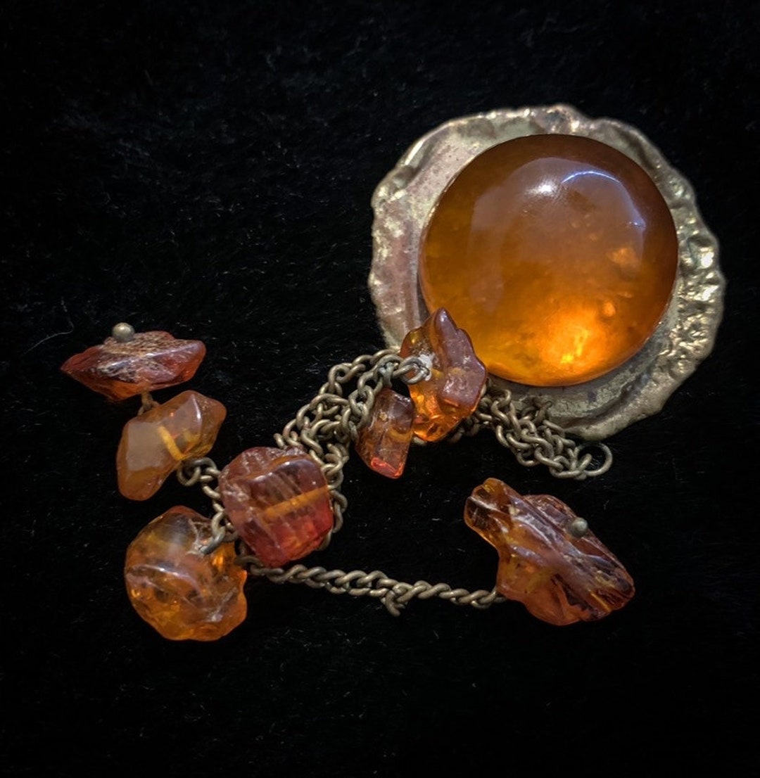 Genuine Amber Brooch, Vintage Amber Brooch, Baltic Gold, 1960s Amber ...