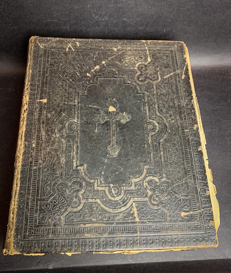 120 Years Old EXTRA LARGE Antique Latvian Bible bihbele for Old and New ...