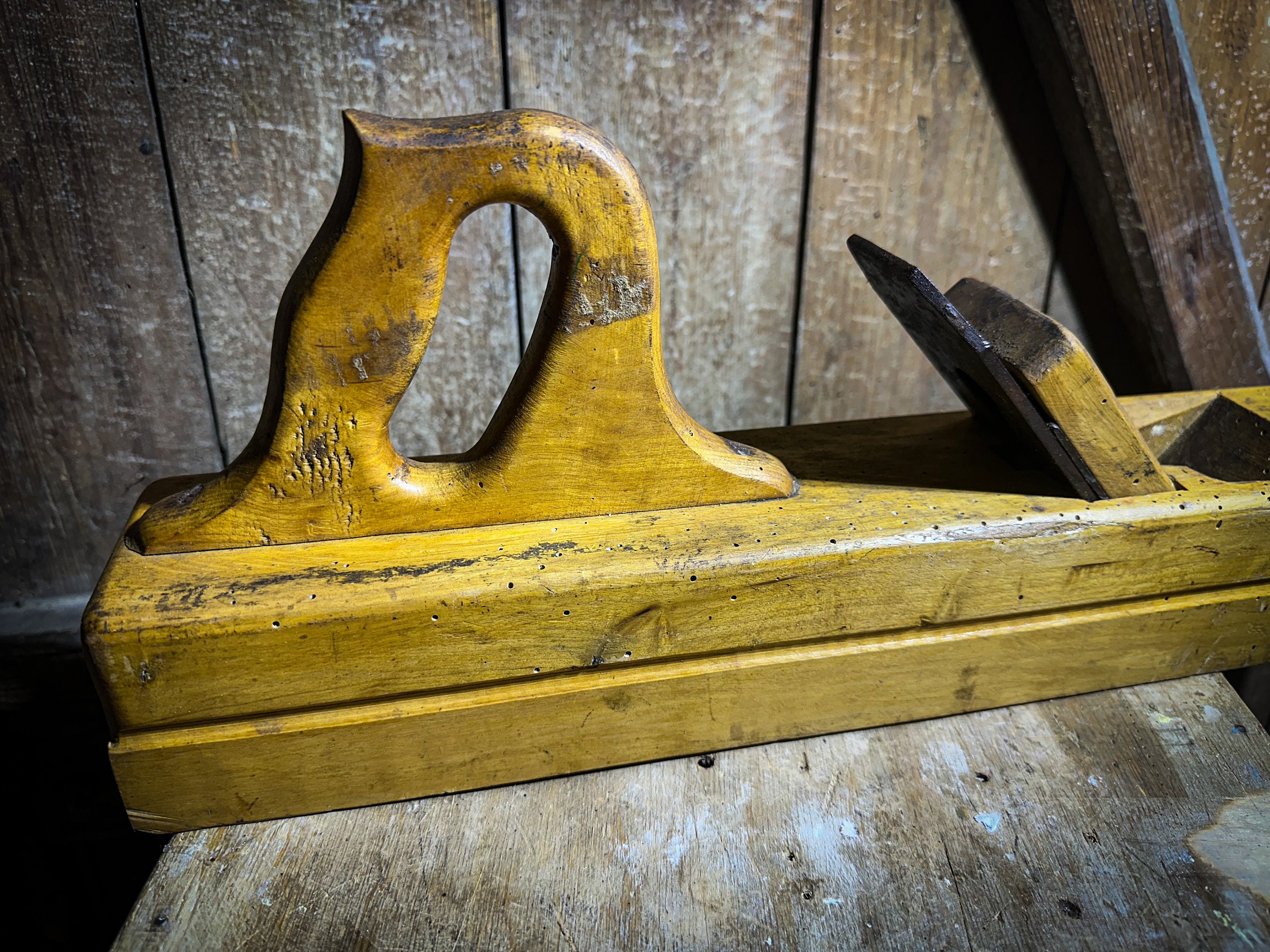 Antique Applewood Cage Plane Collectible Wooden Tool Large Heavy ...