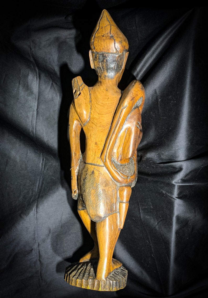 Wooden Zulu Warrior With Spear. African Wooden Statue. Vintage African ...