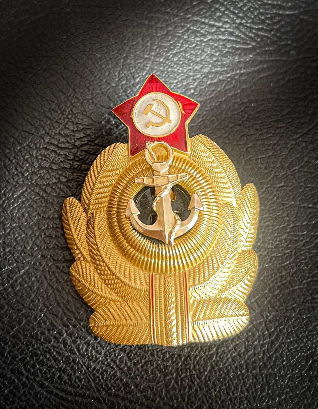 Old Vintage Soviet Navy Cockade. USSR Badge Hammer and Sickle, Real ...