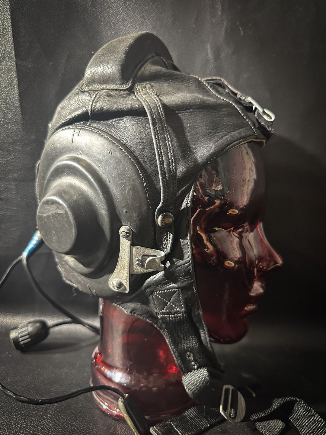 Russian Air Force Helmet, Military Pilot, Summer Edition Black Leather ...