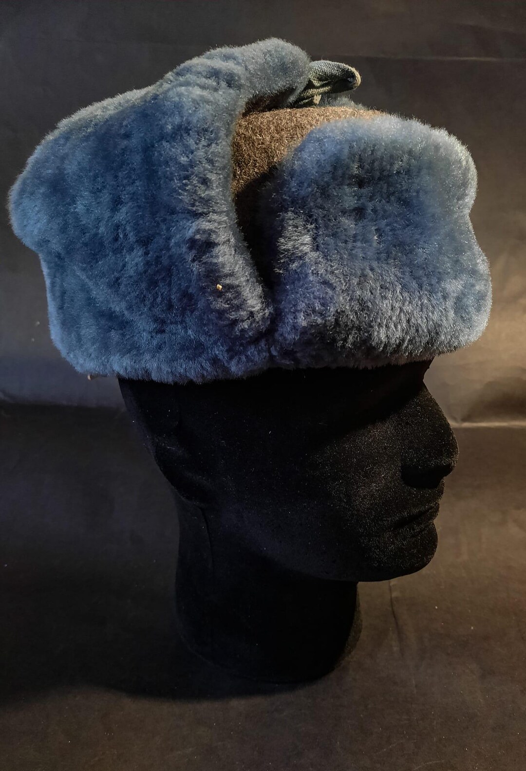 Soviet Military Officer's Hat, Drapery Fabric, USSR, Vintage Military ...