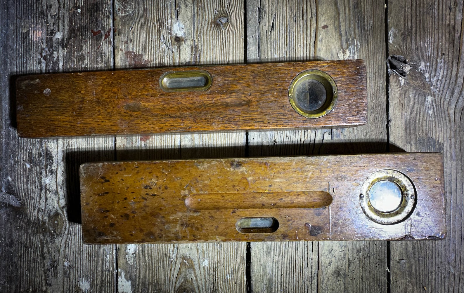 Set of 2 Antique Levels Wooden Tool Carpenter Instruments Collectible ...