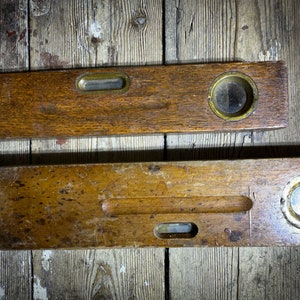 Set of 2 Antique Levels Wooden Tool Carpenter Instruments Collectible ...