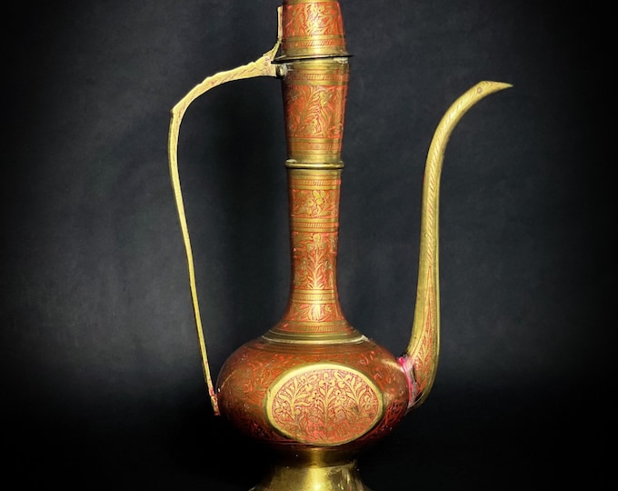 Antique Brass Pitcher. Indian Aftaba. Teapot. Brass Surahi. Vintage ...