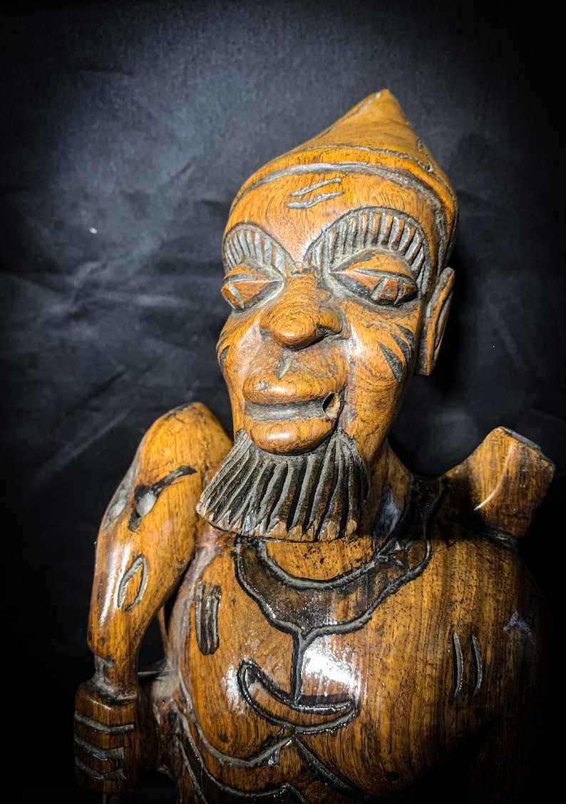 Wooden Zulu Warrior With Spear. African Wooden Statue. Vintage African ...