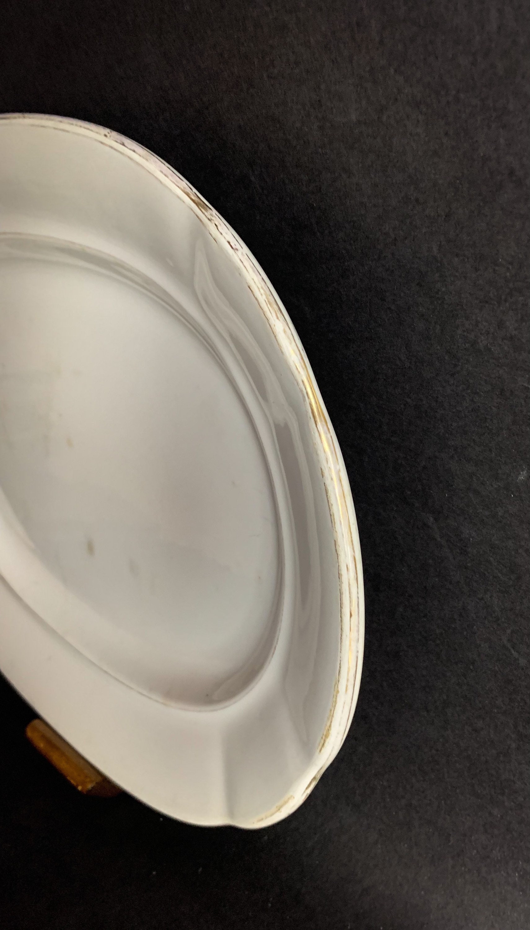 Legendary Kuznetsov Factory, Gold Rim Oval Serving Dish, Russian Empire ...