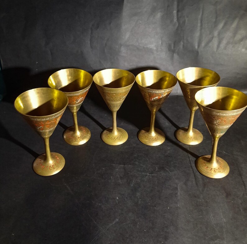 Antique Liquor Cups, Brass Cups or Vases, Brass Cups, Islamic Cups ...