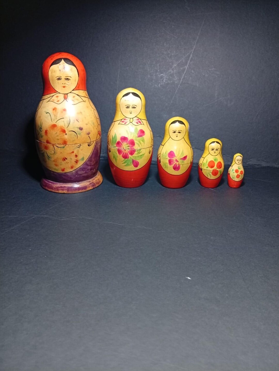 Vintage Soviet Matryoshka Doll, Folk Patterns, Authentic Soviet Union ...