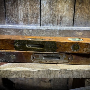 Set of 2 Antique Levels Wooden Tool Carpenter Instruments Collectible ...