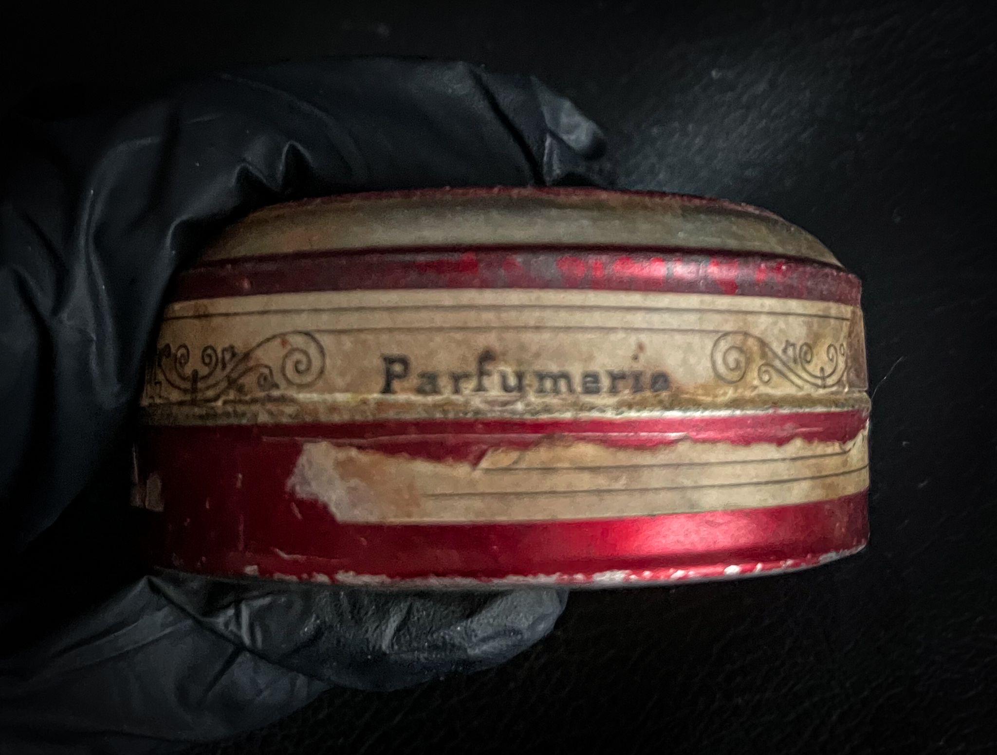 Antique Makeup Tin, Metal Collectible Perfume Tin, 1800s Antique Powder ...