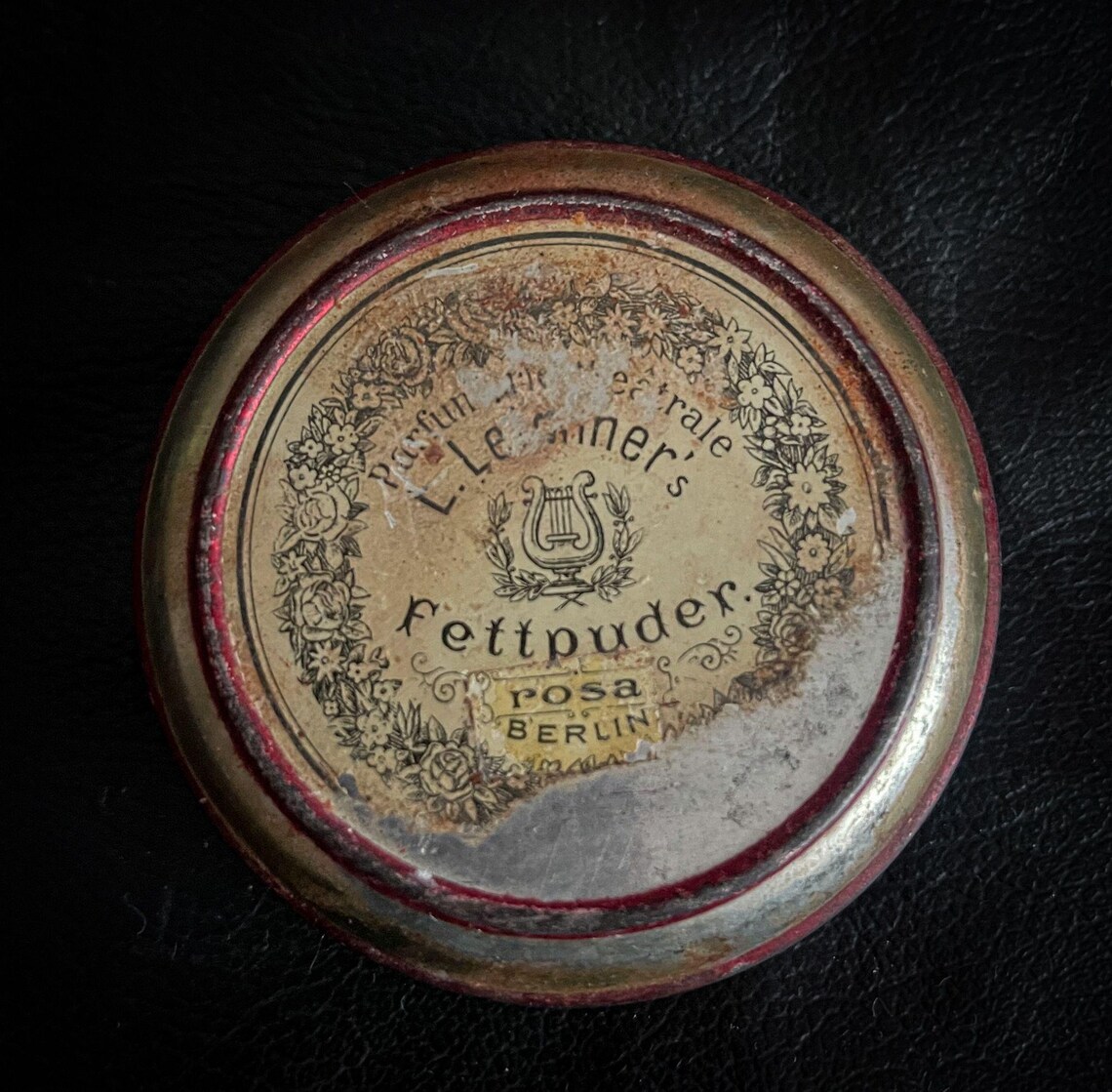 Antique Makeup Tin, Metal Collectible Perfume Tin, 1800s Antique Powder ...