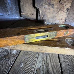 Set of 2 Antique Levels Wooden Tool Carpenter Instruments Collectible ...