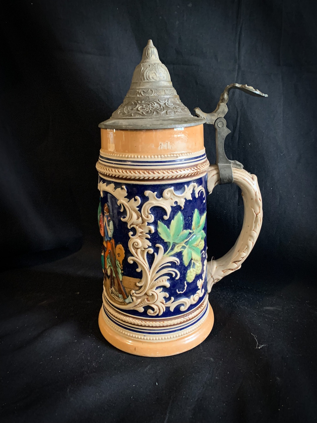 German Beer Stein. Authentic Vintage German Pottery Mug. Large Size 1 ...